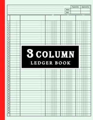 3 Column Ledger Book: Accounting Ledger Book for Business | Ledger Book ...