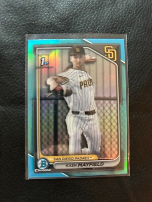 2024 Bowman Draft Chrome Sky Blue Refractor Kash Mayfield Padres BDC-70 ...