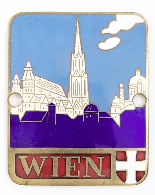 WIEN (Vienna) 2.5” Vintage Metal License Plate Topper? Metal | eBay
