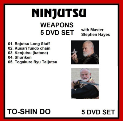 NINJUTSU WEAPONS 5 DVD SET bojutsu kenjutsu kusari-fundo senban ...