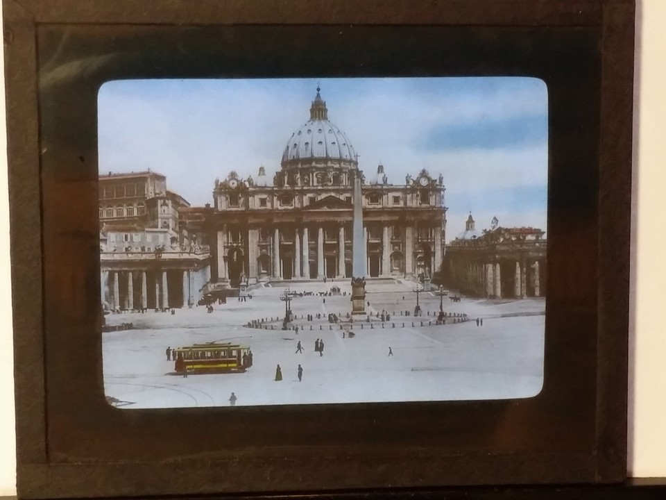 St. Peter's Basilica in Vatican City ROME Italy Old Magic Lantern Glass ...
