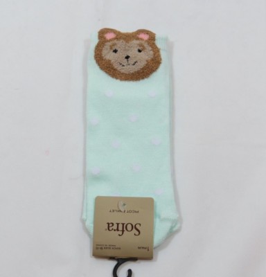 Women's Pale Green Anklet Monkey face Socks Size 9-11 No slip sole Pink ...