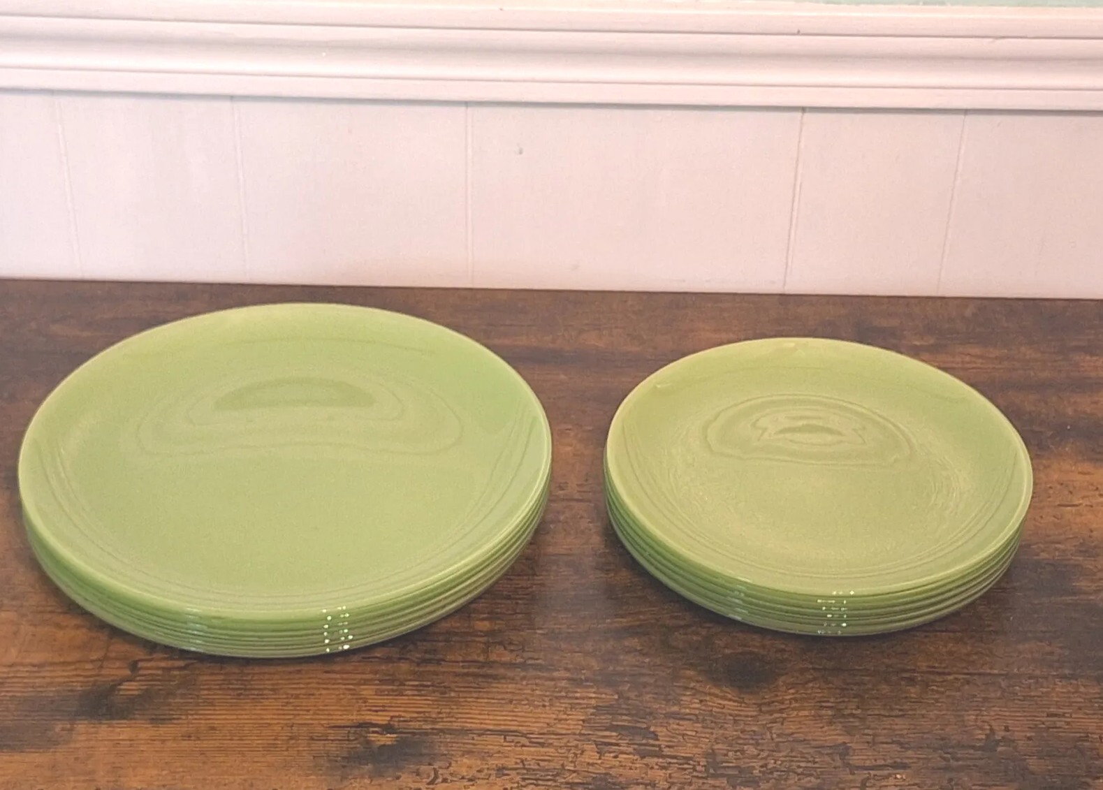 Set Of 12 Vintage Arc France ??Jade Green Glass Salad Plates Used | eBay