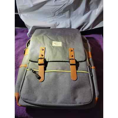 Grey Modoker Vintage Laptop Backpack College Backpack with USB Charging ...