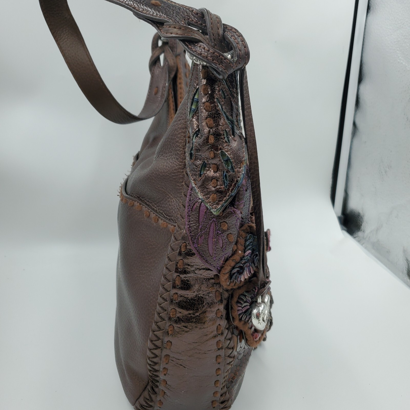 Brighton Mila Masterpiece Collection Shoulder Bag Purse 3D Flowers | eBay