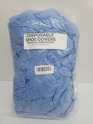 100Pcs Blue Disposable Shoe Covers Non-woven Non-Slip Resistant Dust ...