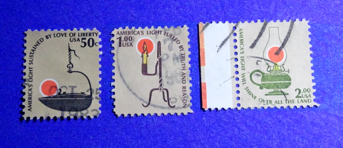 US 1608/1610/1611 1975-81 AM ISSUES IRON/RUSH LAMP/KEROSENE LAMP "USED ...