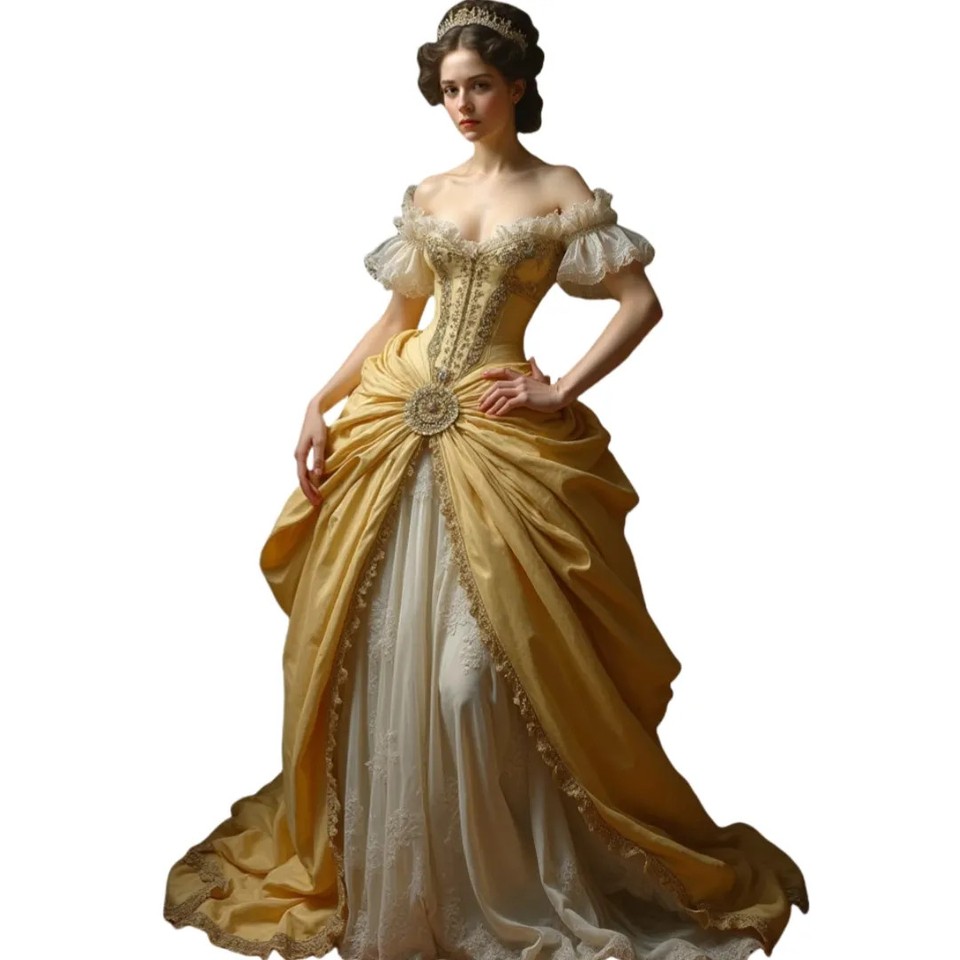 Vintage Victorian Prom Dresses Ruched Corset Ball Gown Baroque Evening ...