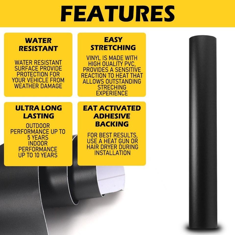 Premium Matte Black Matte Car Vinyl Car Wrap Stickers Vinyl Decals ...