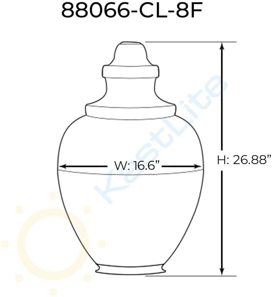 KastLite 88066-CL-8F Polycarbonate Clear Acorn Post Light Globe 26" x ...