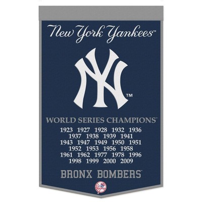 New York Yankees 24x38 Dynasty Champ Design Wool Banner [NEW] MLB Sign ...