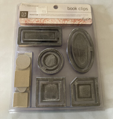 Basic Grey Black Metal Book Clips Scrapbooking Embellishment | eBay