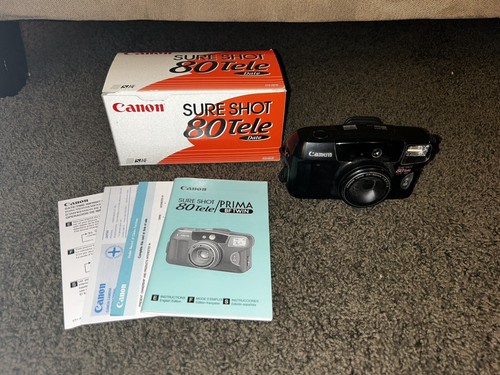 Canon Sure Shot 80 Tele Date SAF 35mm Point & Shoot FCamera w Box ...