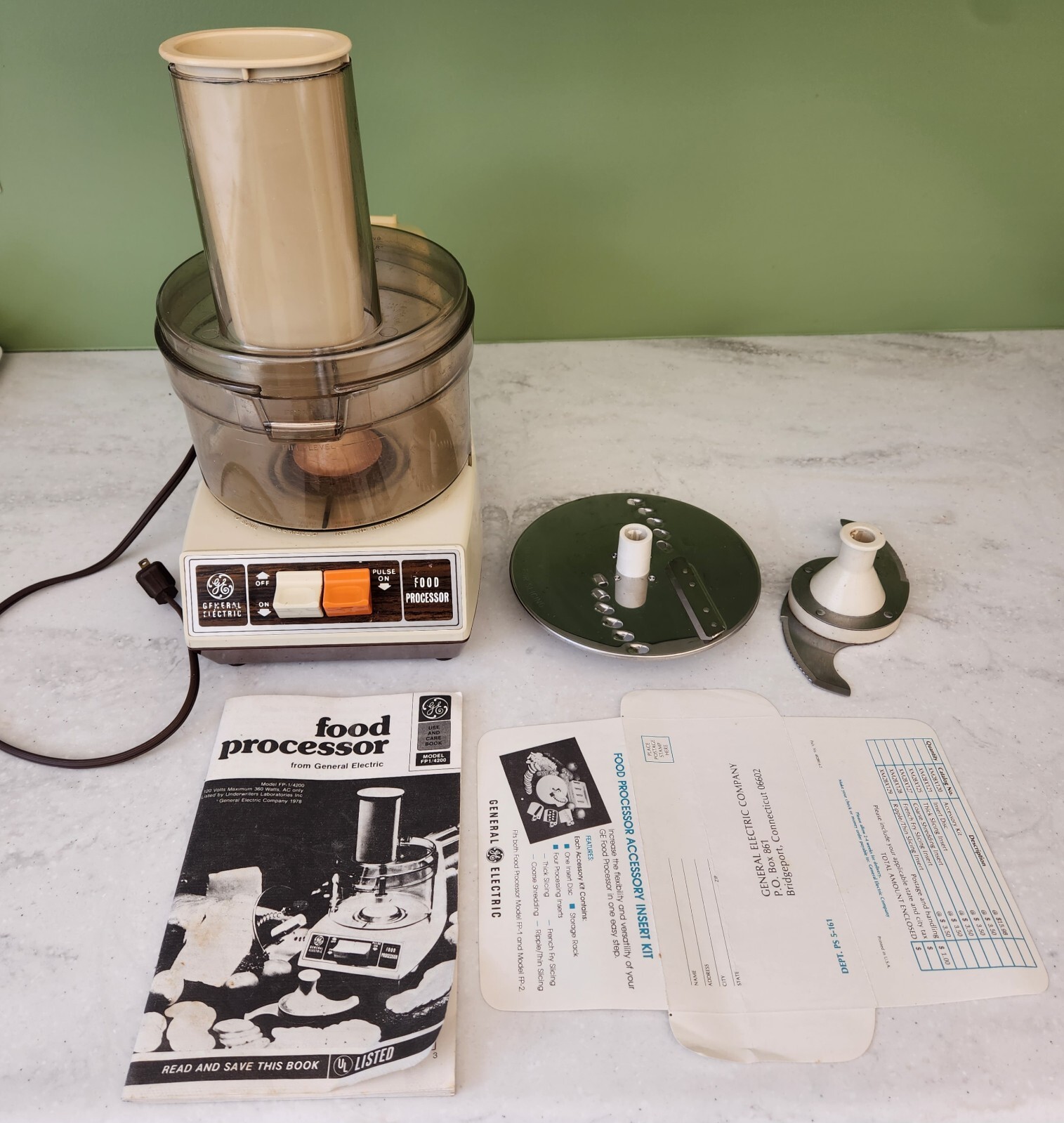 GE General Electric Vintage Food Processor FP1/4200 With Manual, Tested ...