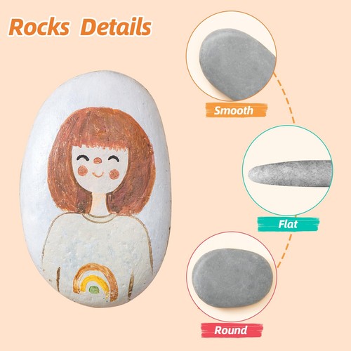 20 PCS Large River Rocks for Painting - Smooth Flat Stones for Crafts ...