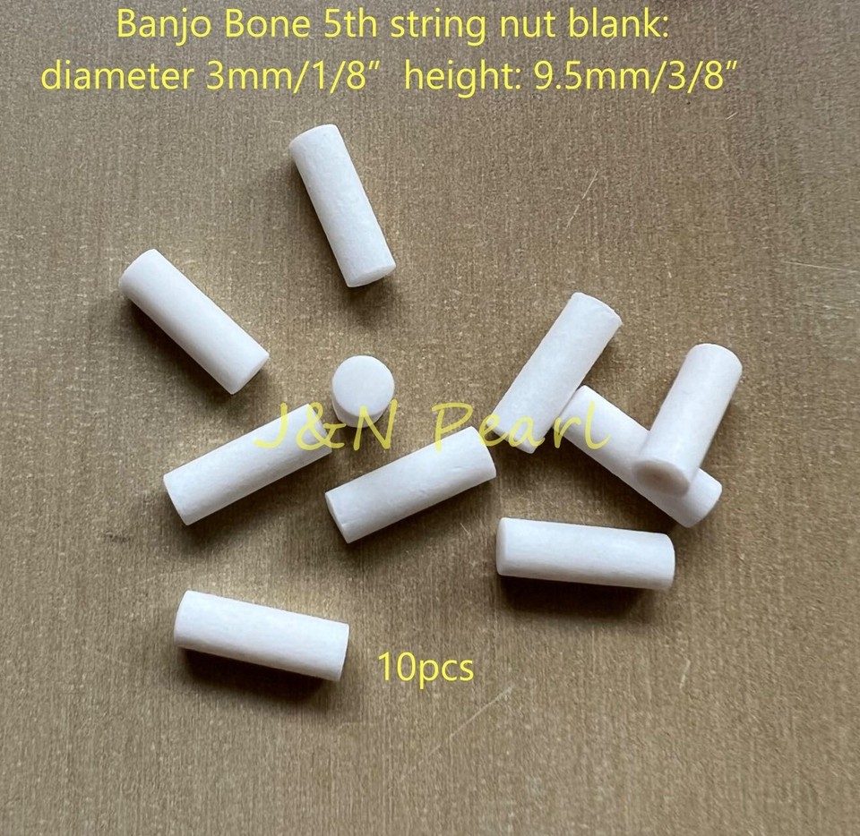 10pcs CB Banjo 5th String Nut Blank Diameter 3mm/1/8” Height: 9.5mm/3/8 ...