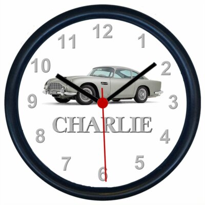 Personalised Wall Clock for ASTON MARTIN DB5 Enthusiasts | eBay