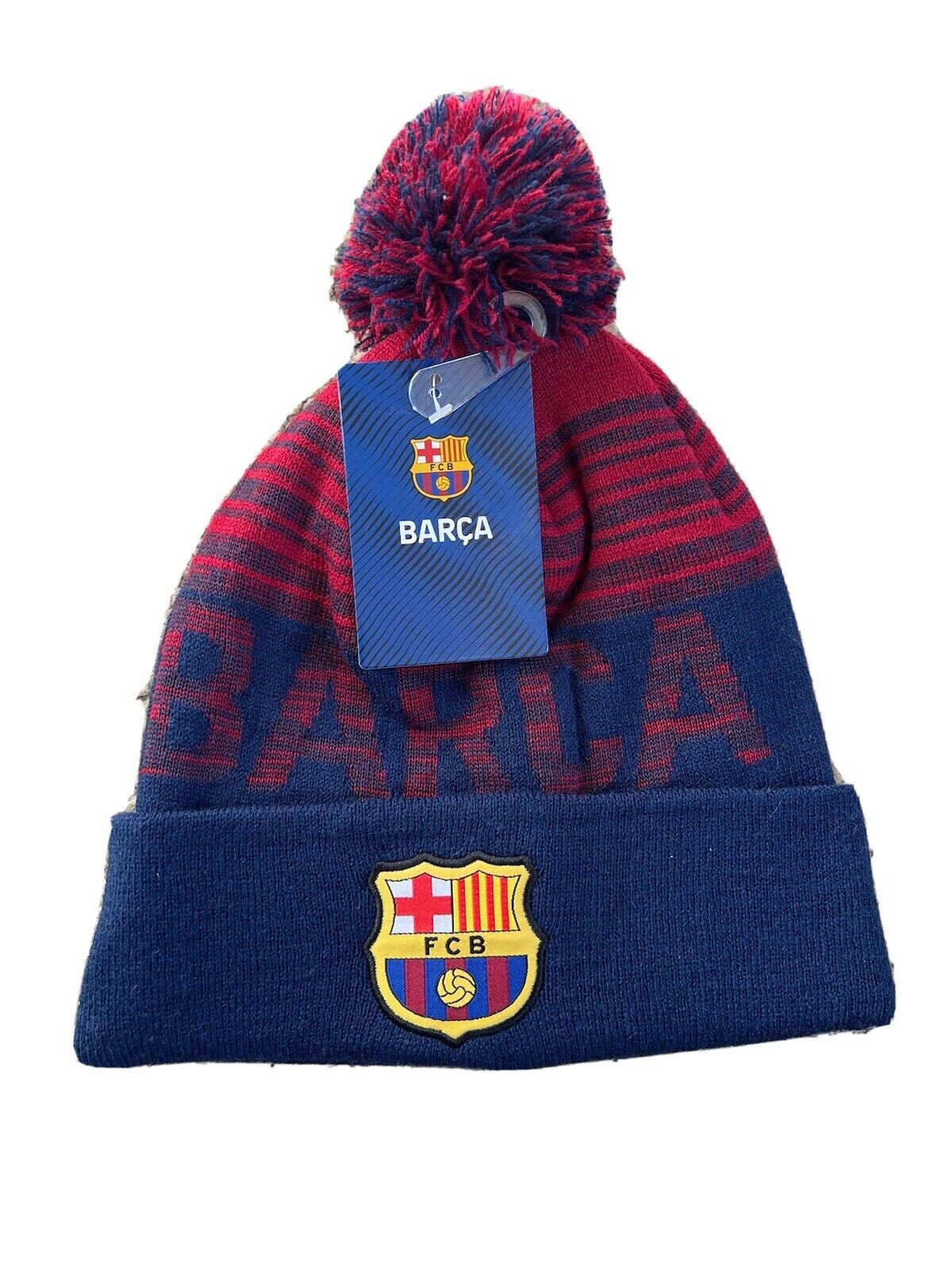 FC Barcelona Soccer Beanie Official Cap- Size OSFA Color-Blue/Maroon | eBay