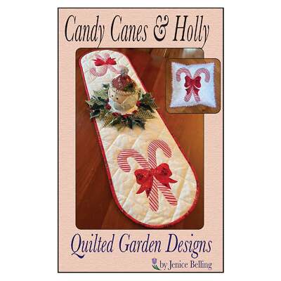 Candy Canes & Holly Table Runner Pattern by Quilted Garden Designs | eBay