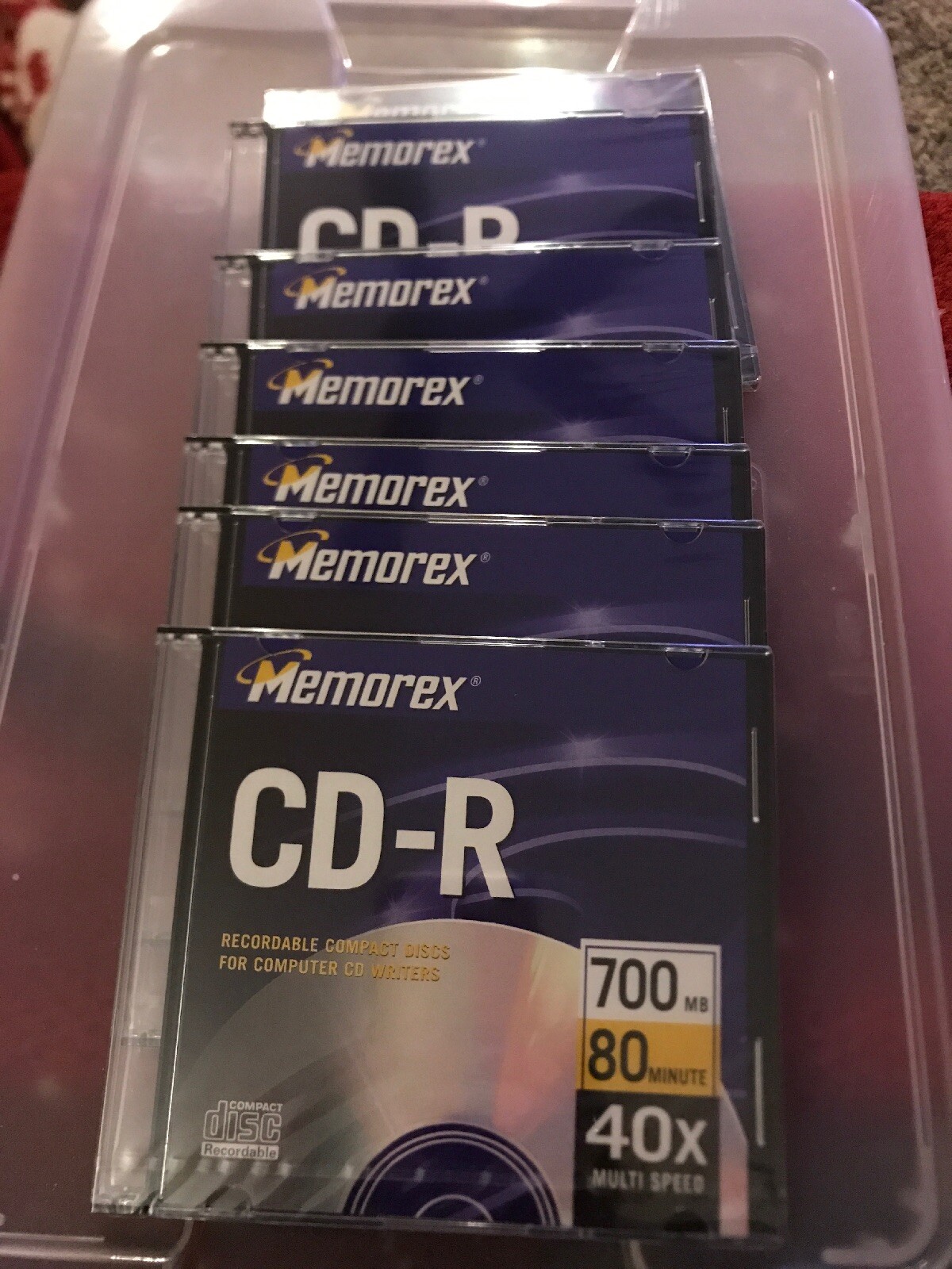 Lot Of 7 Blank Memorex CD-R Slim Jewel Case 700MB 80 Minute 40X Multi ...