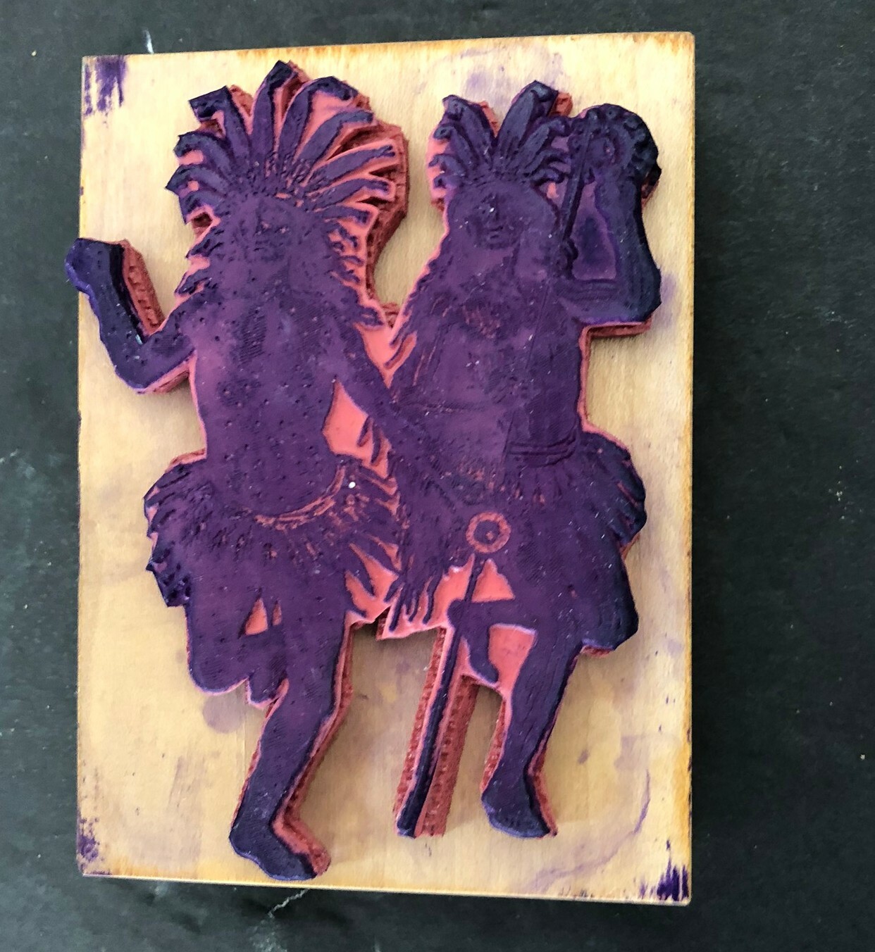 Fruit Basket Upset Vtg Native American? Amazon? Indian Tribal Dancers ...