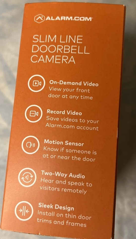 Alarm.com Skybell Doorbell Camera ADC-VDB105 Slim Line - Satin Nickel ...