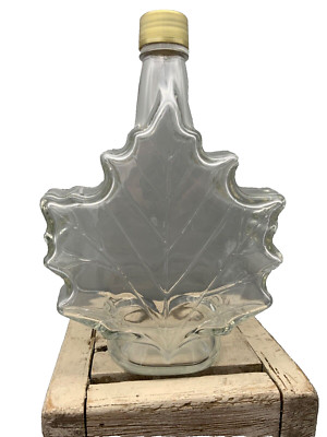 Maple Leaf Glass Shaped Bottle with Lid w/US Patent No. | eBay
