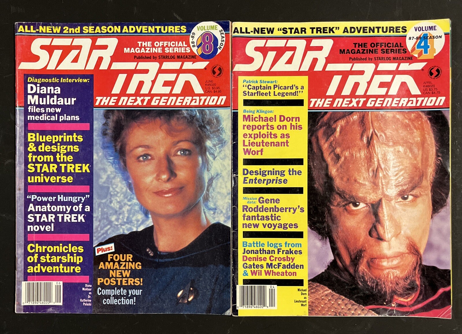 Lot Of 2 STAR TREK THE NEXT GENERATION Starlog Magazines w Posters | eBay
