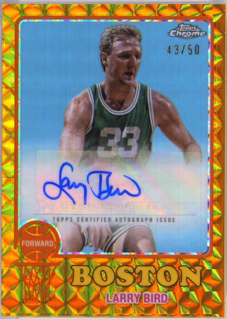2024-25 Topps Chrome - 1973 Topps Autographs Larry Bird #73TA-LB Gold ...