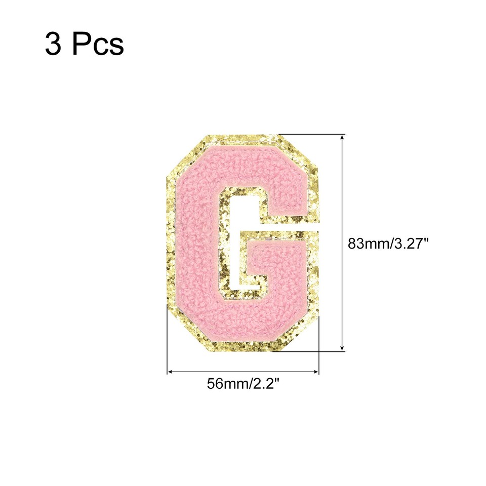 3Pcs Chenille Letters G Patches Large Size 83mm/3.27 Inch Golden ...