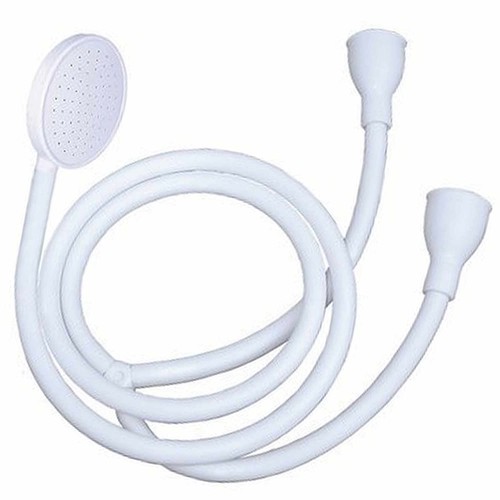 Bath Bathroom Double Twin Tap Taps Rubber Shower Head Shampoo Rinsing ...