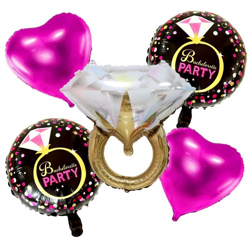 Bachelorette Balloons (5pcs) Engagement Ring Hens Party Bridal Shower ...