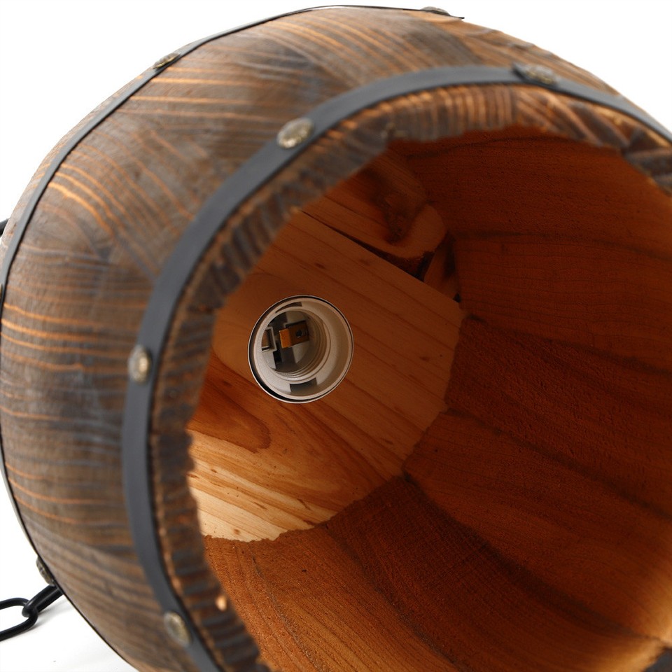 Hanging Light Wine Wood Barrel Pendant Light Fixture Ceiling Lamp Bar ...