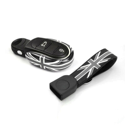 Gray Union Jack Remote Key Fob Cover Keychain For Mini Cooper S F54 F55 ...