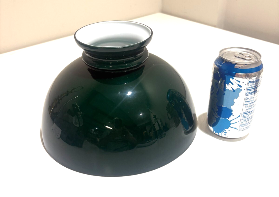 Vtg Green Glass Lamp Shade Oil Aladin Rayo Hanging Lamp Part 9.75 inch ...