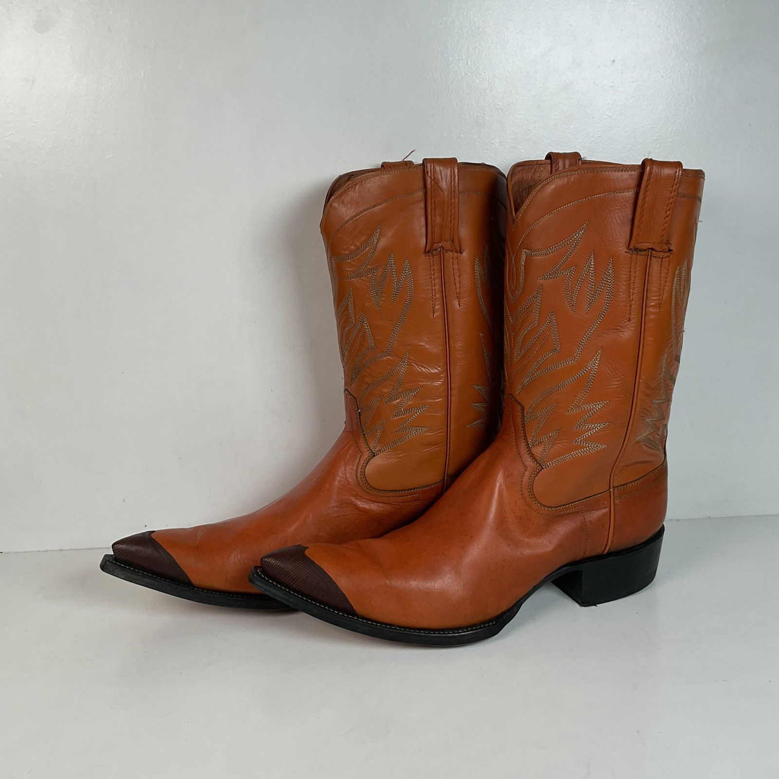 Vintage Cowtown Handmade Cowboy Boots 13.5 D Pumpkin … - Gem