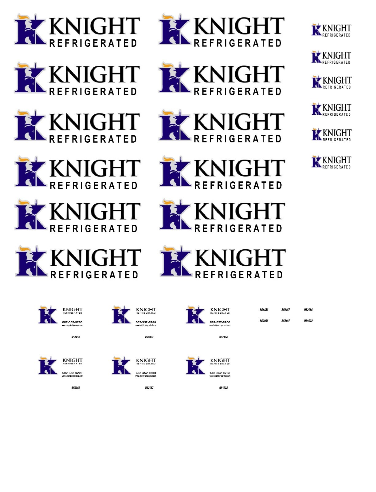 HO Scale Truck / Trailer Decals. " Knight Refrigerated " | eBay