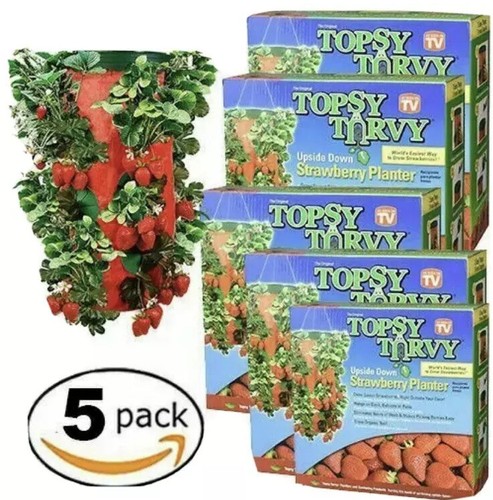 Topsy Turvy STRAWBERRY HANGING PLANTER Upside Down Swivel Top - Pack of ...