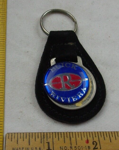 Buick Riviera car 1970s-80s VINTAGE leather suede keychain metal ...