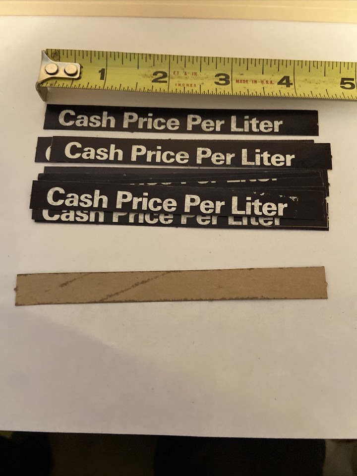 Vintage Lot Of 80s AMOCO GAS STATION PUMP SIGN Cash Price Per Liter ...