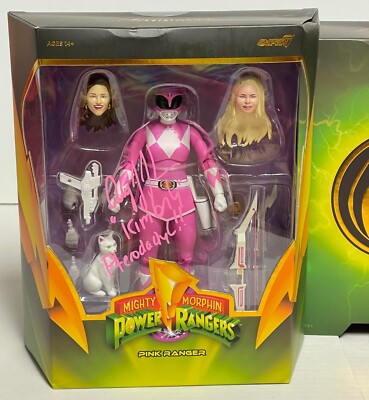 Super7 Ultimates Power Rangers Pink Ranger Figure Kimberly SIGNED Amy ...