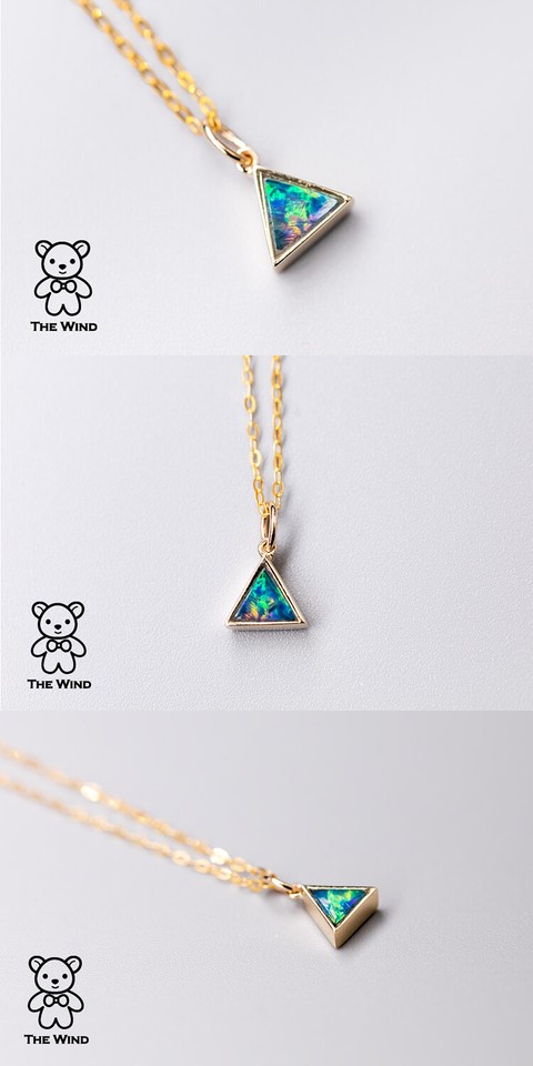 Minimalist Triangle Australian Doublet Opal Pendant ONLY 14K Yellow ...