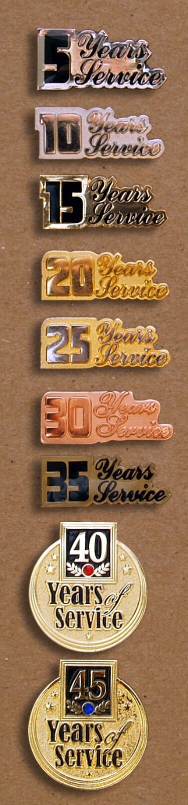 Years Service Pins - Set of 9 Badges | eBay