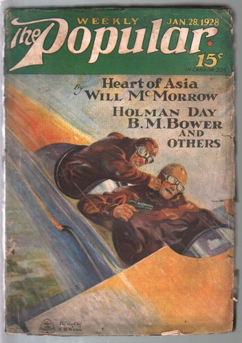 Popular 1/22/1928-George H Wert aviation cover-adventure & mystery pulp ...