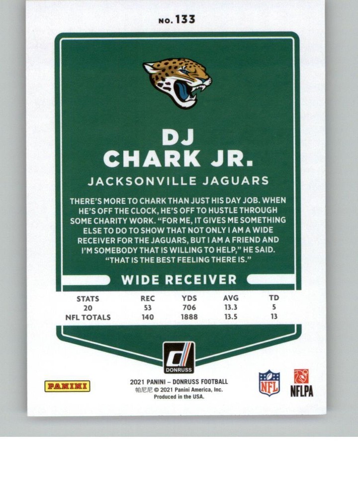 2021 Donruss DJ Chark Jr. 133 Jacksonville Jaguars Press Proof Red | eBay