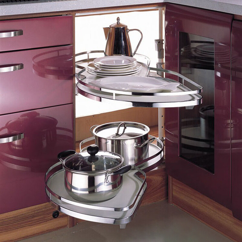 2 Tiers Storage Units Modern Slide Out Kitchen Cabinet Base Unit Larder ...