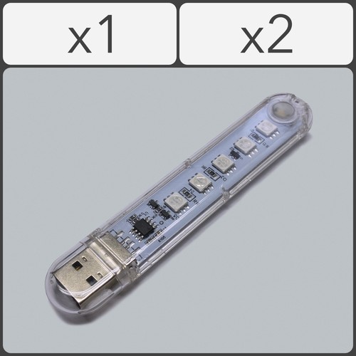 USB Powered 5 RGB LED Night Light Reading Lamp Stick | eBay