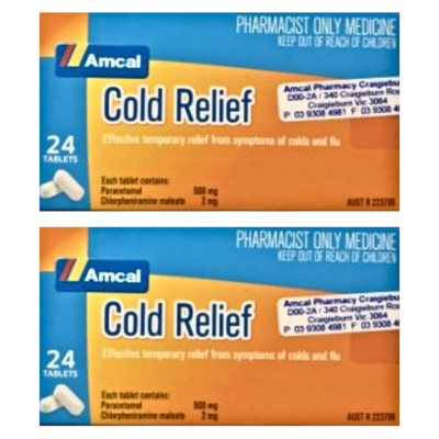 2x Amcal Cold Relief 24 Tablets | eBay Australia
