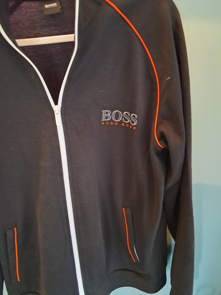 Mens Tracksuit BOSS Top black Full Zip Track Jacket With Logo 1 Size XL ...