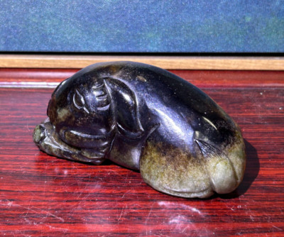 Estate Antique/ Vintage Chinese Burnt Jade Sculpture of Elephant | eBay